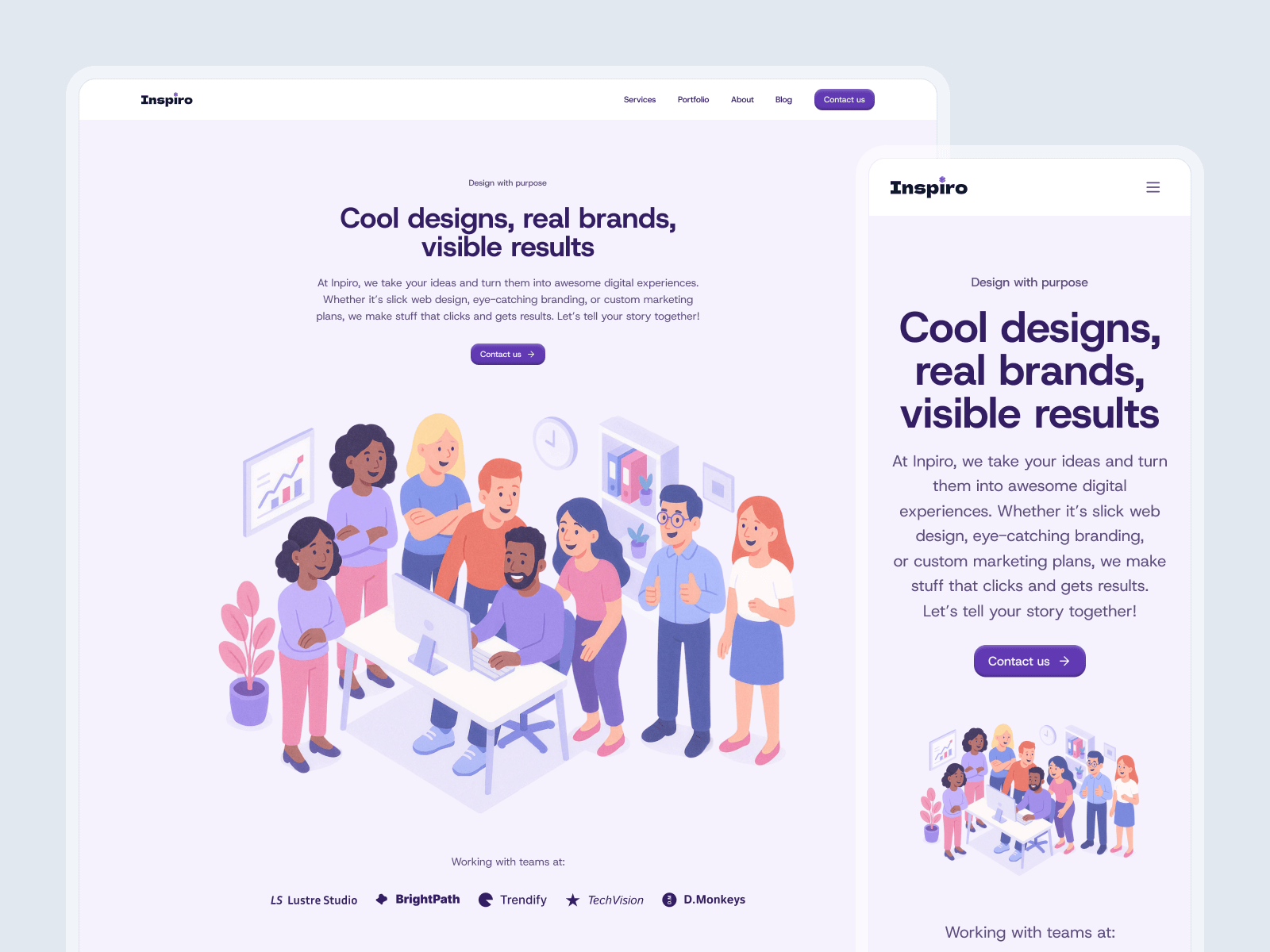 Inspiro - shadcn/ui Template built with Figma and React